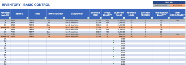 Free Excel Inventory Templates For Inventory Control Spreadsheet to ...