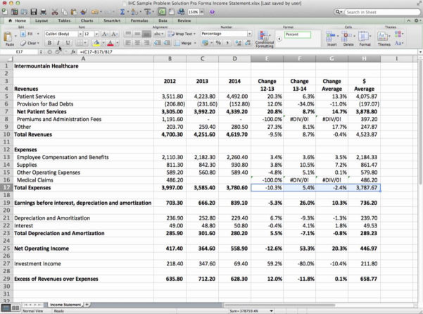 Pro Forma Income Statement Generator — db-excel.com