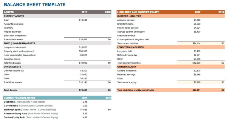 Monthly Balance Sheet Template Excel — db-excel.com