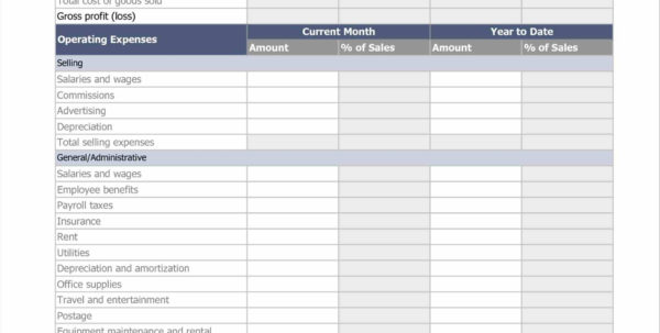 Monthly Financial Statement Template Excel Example of Spreadshee ...