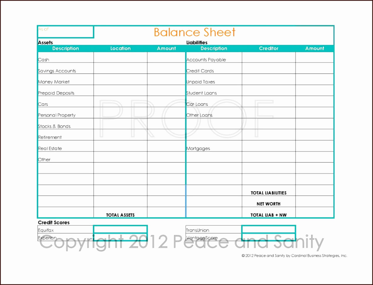 Personal Balance Sheet Template Excel Free Excel Best S Of Printable to ...