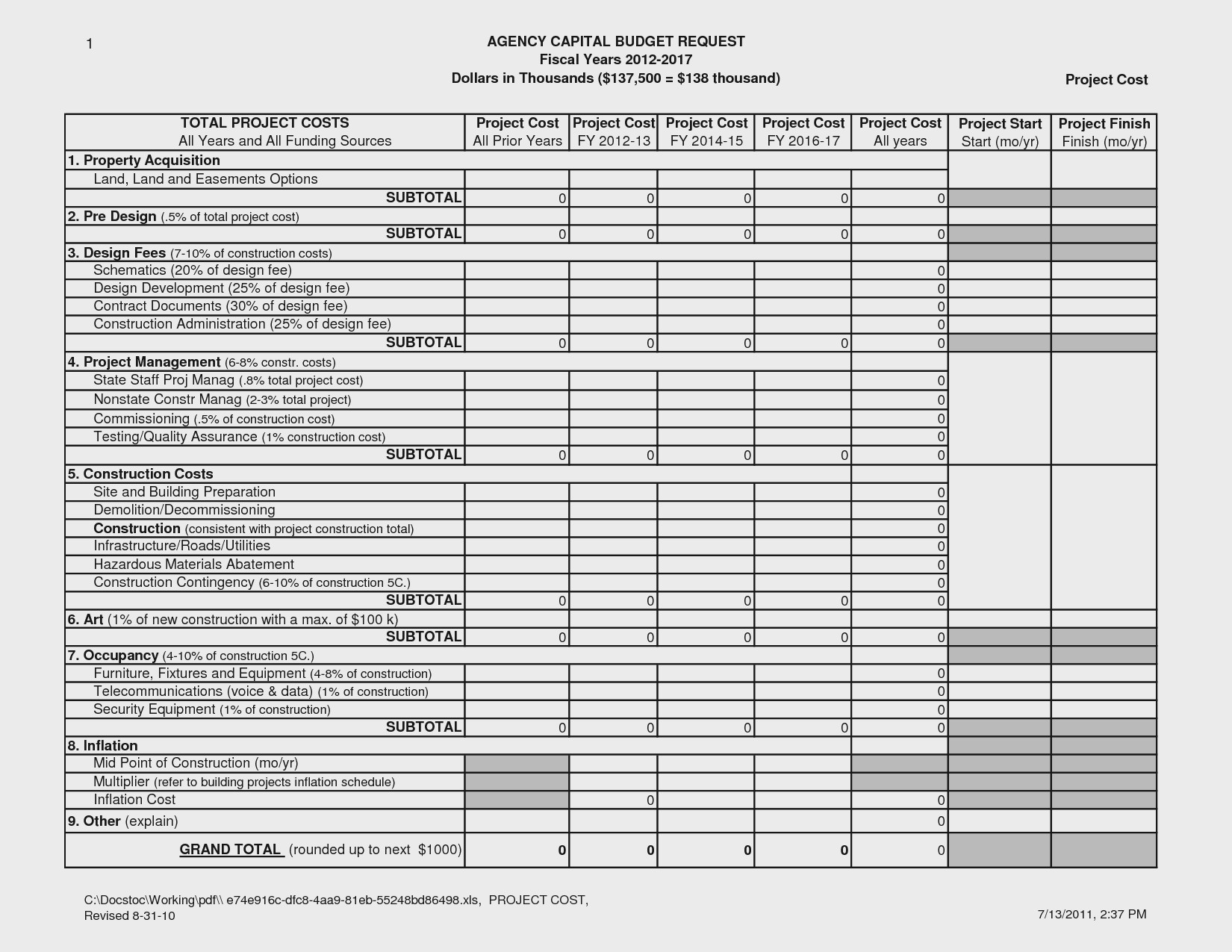 Renovation Project Management Spreadsheet Commercial Cost Estimator 