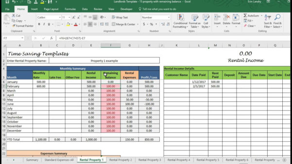 Rent Payment Schedule Lg Example Of Landlord Accounting Spreadsheet and ...