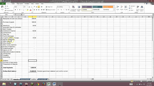 Sample Excel Accounting Spreadsheet Fresh Simple Bookkeeping Excel throughout Simple Bookkeeping ...