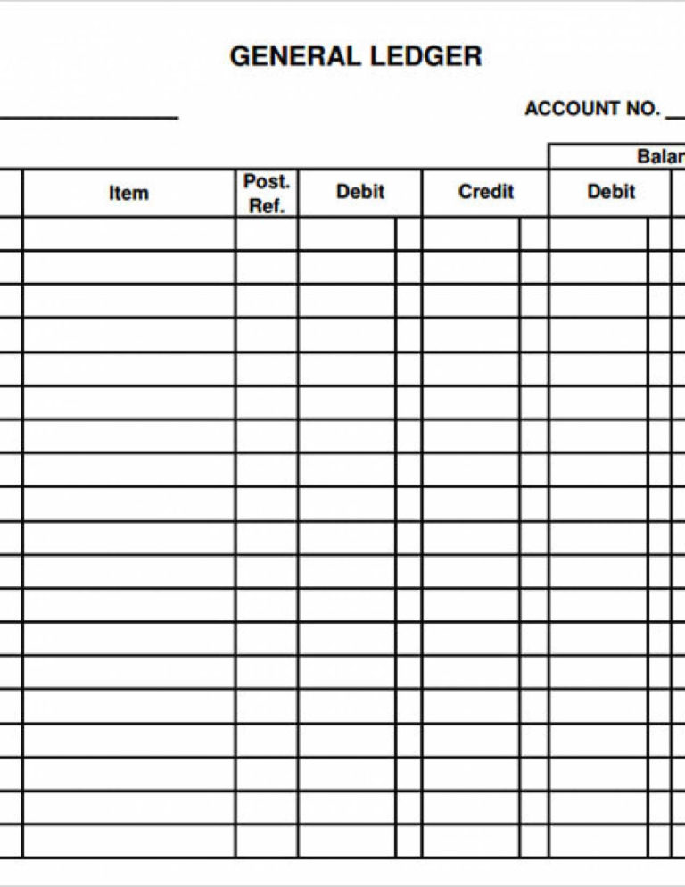 Simple Ledger Template Free Printable Bookkeeping Sheets General to ...