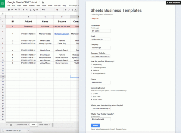 Customer Relationship Management Excel Template Example of Spreadshee ...