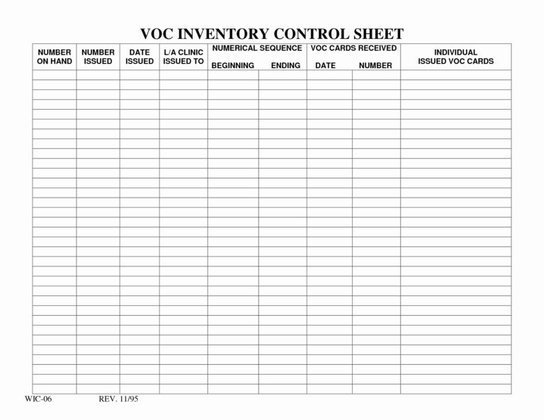 Inventory Control Spreadsheet — db-excel.com