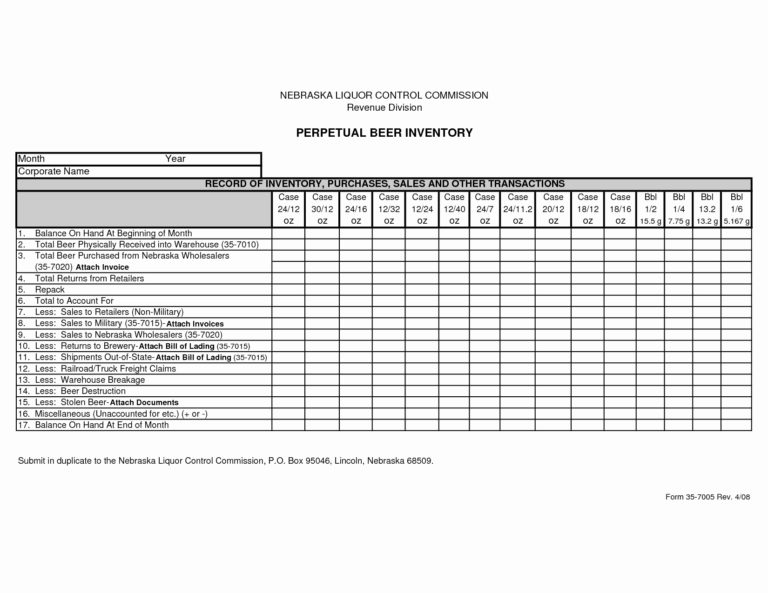 Beer Inventory Spreadsheet Unique Beer Inventory Spreadsheet Free in ...
