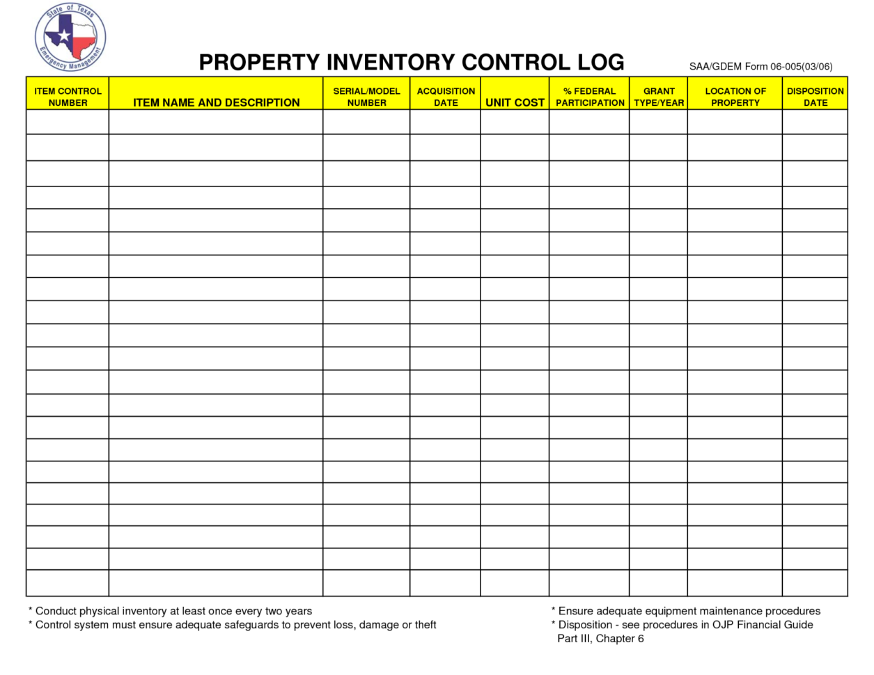 Inventory Control Form Template — db-excel.com