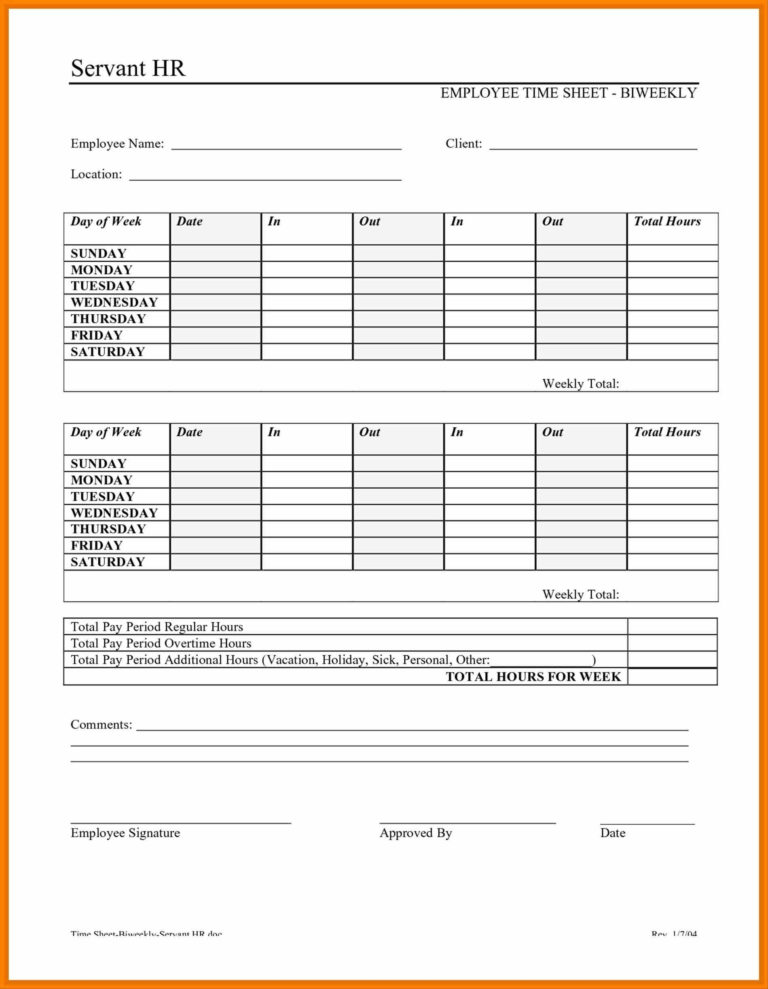 Biweekly Payroll Timesheet Template — db-excel.com