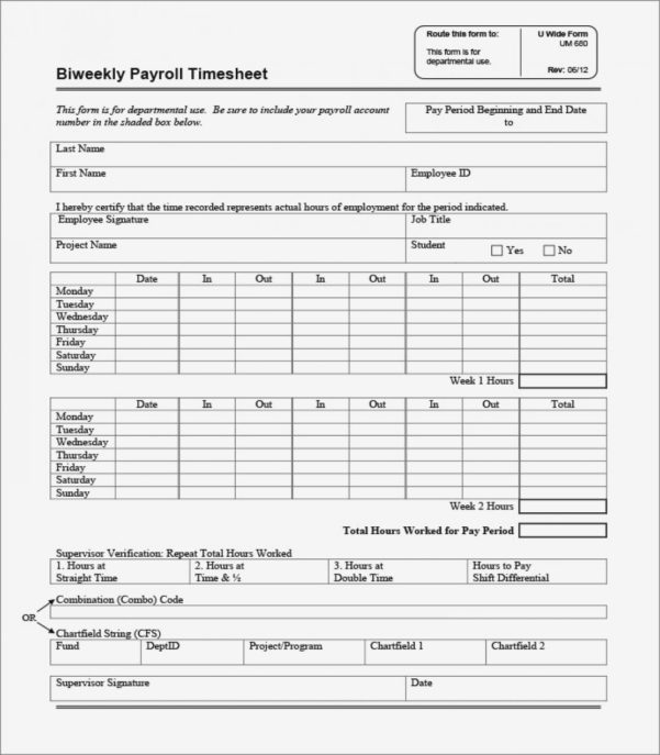 Blank Timesheet Template Biweekly Payroll Perfect Plus Sample Excel and ...