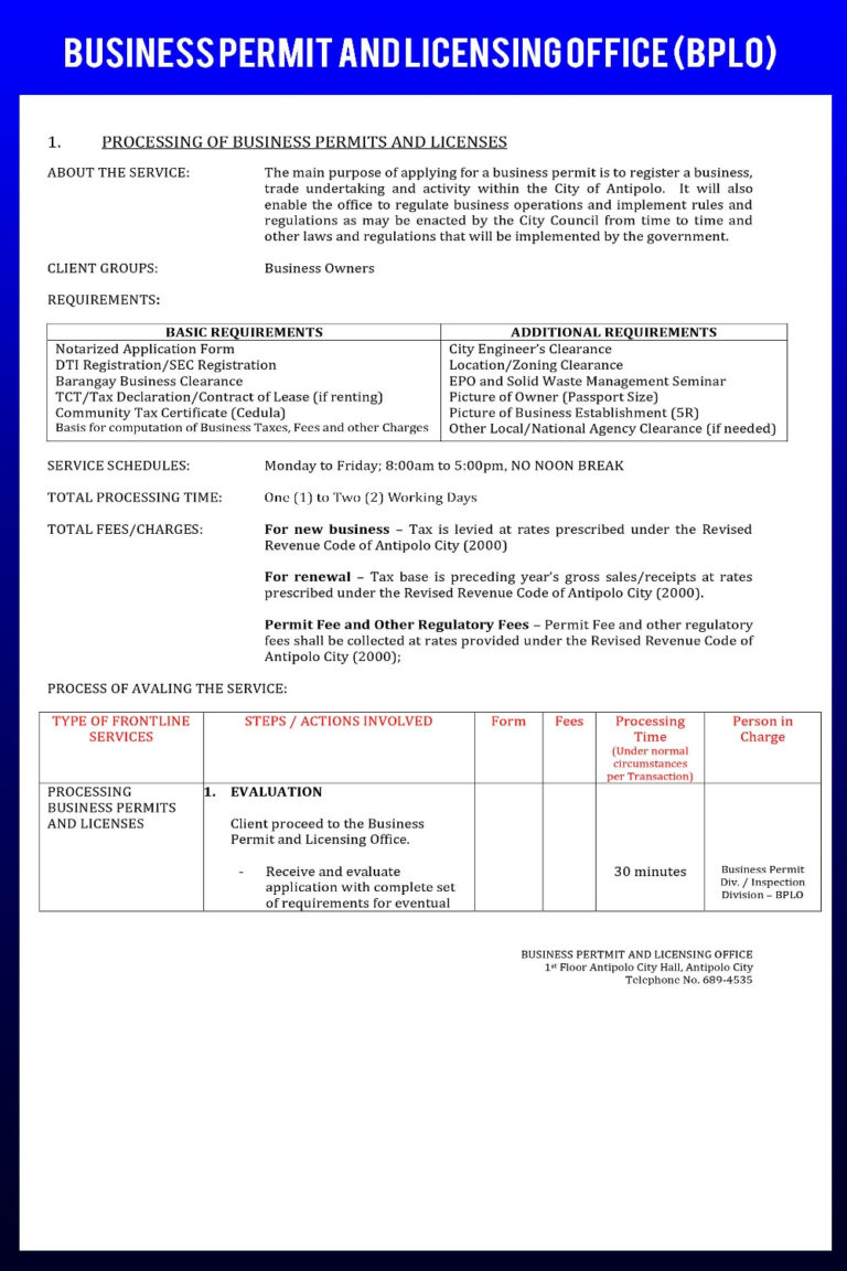 Business Permit And Licensing Office in Business License Samples — db ...