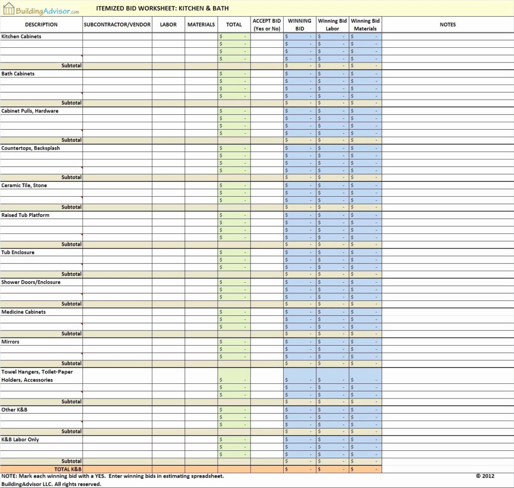 Construction Cost Breakdown Template Luxury Spreadsheet Estimate for ...