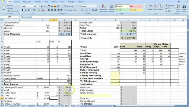 Excel Estimating Spreadsheet — db-excel.com