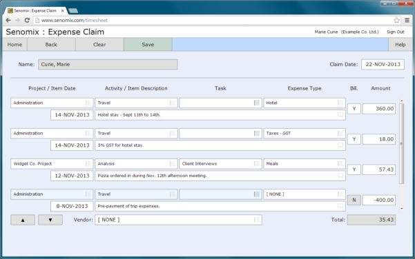 Easy Time And Expense Tracking With Senomix Timesheets with Project ...