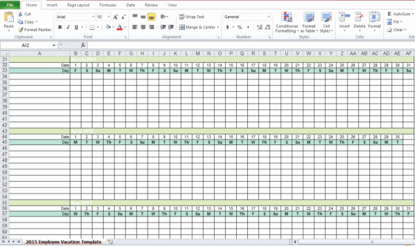 Employee Vacation Calendar Free Excel Spreadsheets Html Autos Post to ...