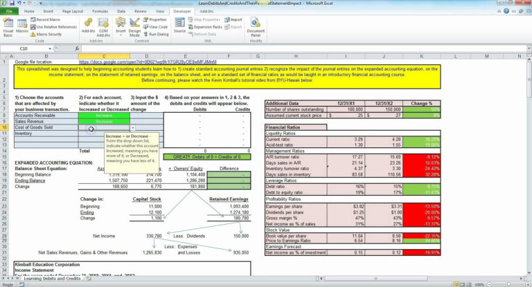 Excel Accounting Formulas Spreadsheet – Spreadsheet Collections in Excel Accounting Formulas ...