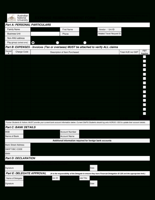Business Expenses Claim Form Template — db-excel.com