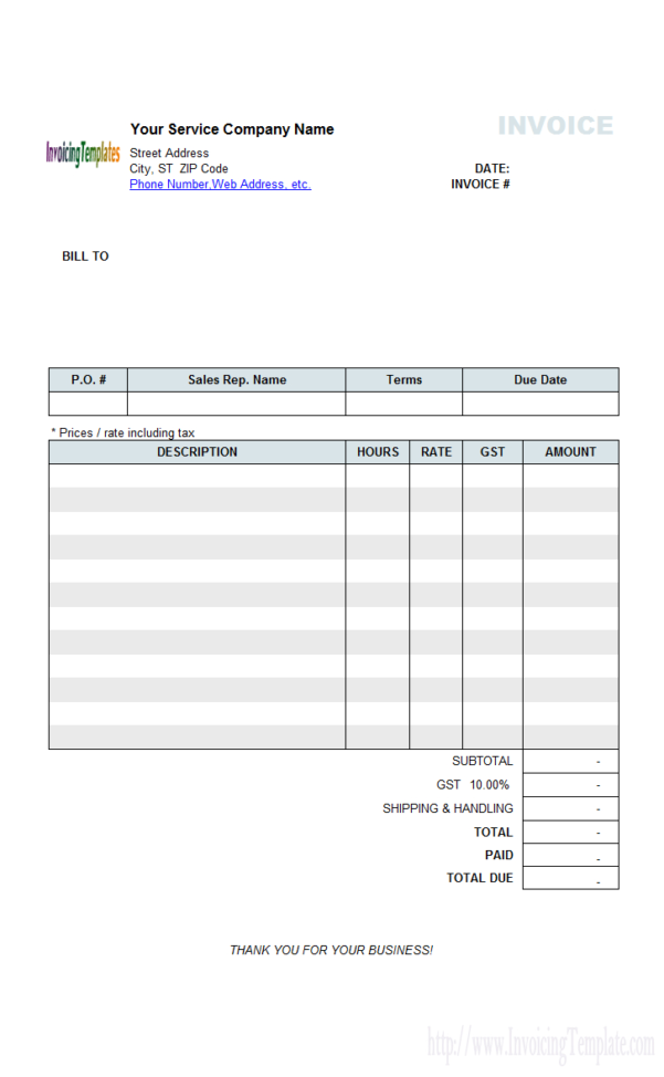 Free Invoice Template For Hours Worked - 20 Results Found within Hourly ...
