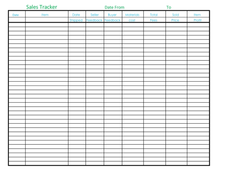 Free Printable Sales Tracking Sheet | Wolfskinmall In Simple Sales with ...