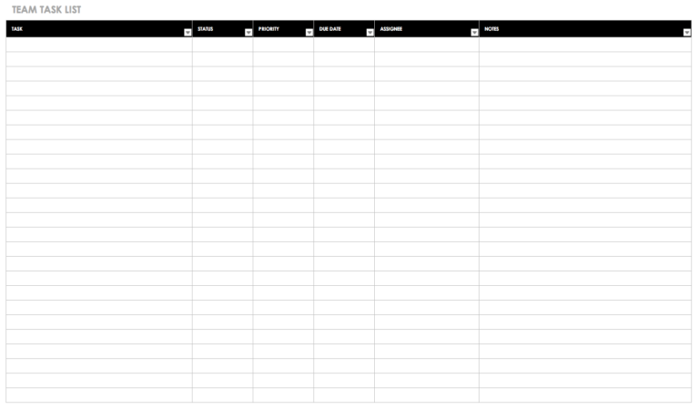 Free Task And Checklist Templates | Smartsheet inside Tracking Employee ...
