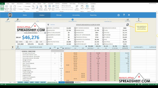 House Flipping Spreadsheet On Spreadsheet Templates Excel to Real ...