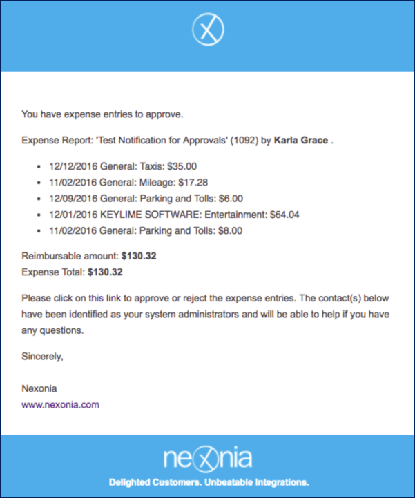 How To Enable Email Notifications For Expense Approval – Nexonia inside Company Expense Report ...