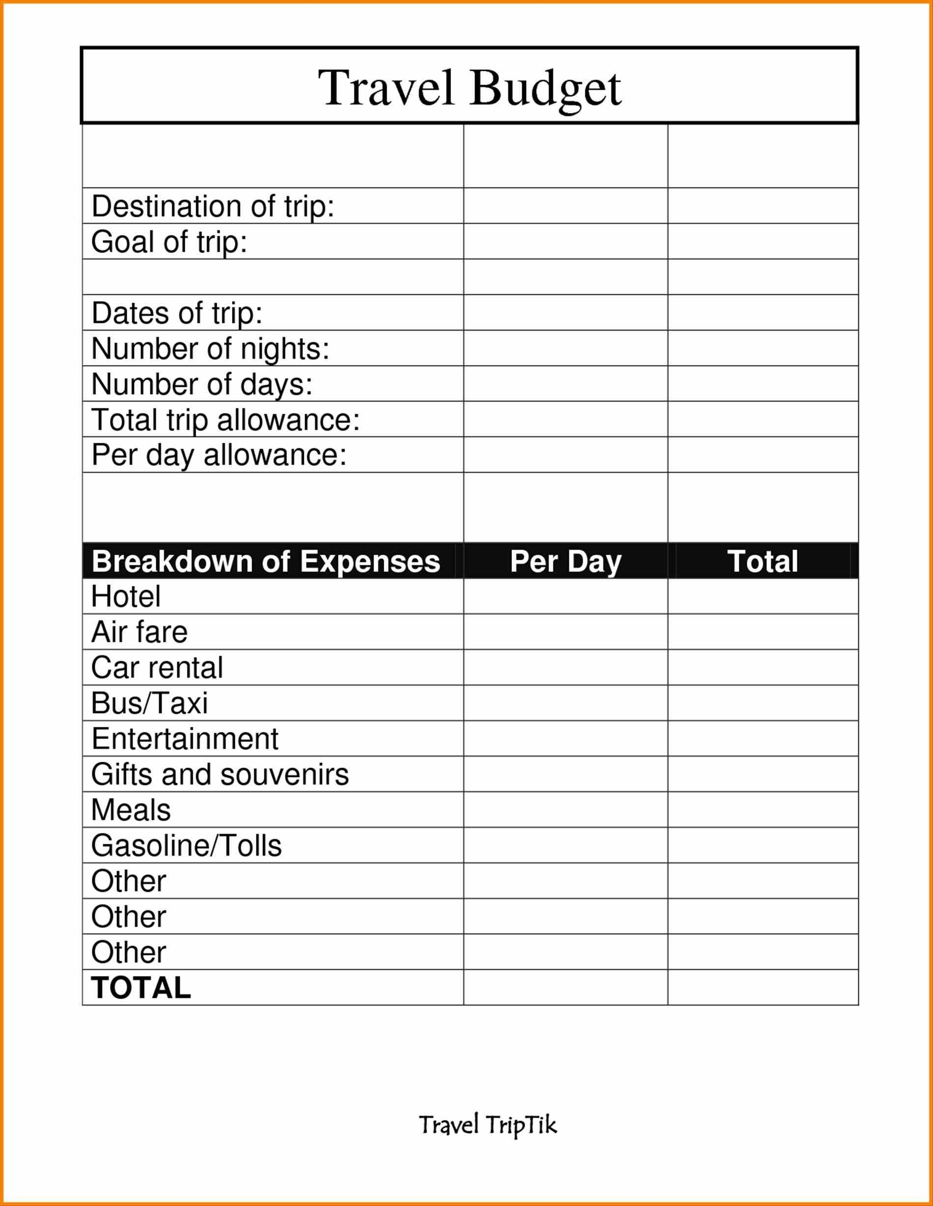 Travel Expenses Template
