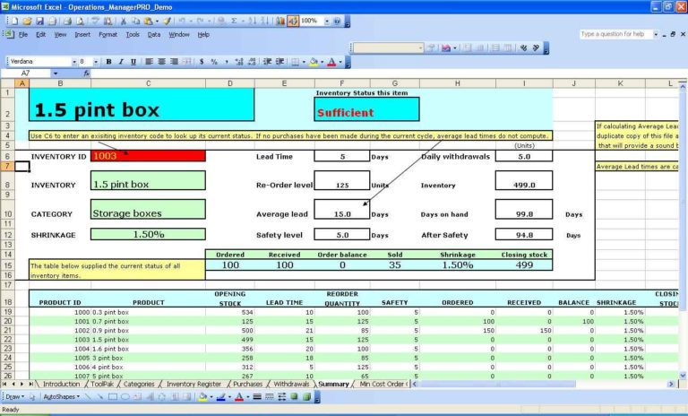 Inventory Control Spreadsheet | Khairilmazri within Inventory Control ...