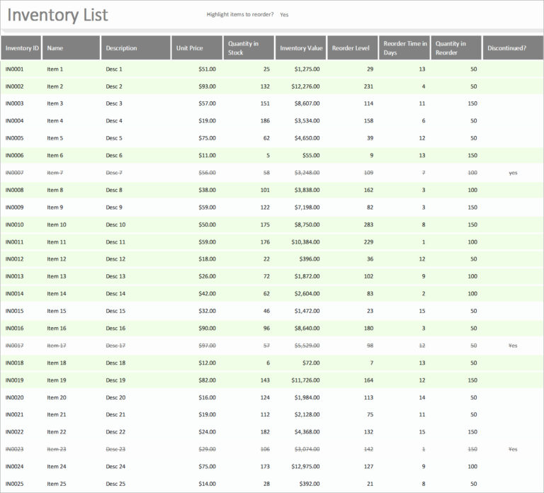 Inventory Management In Excel Free Download Awesome Inventory with ...
