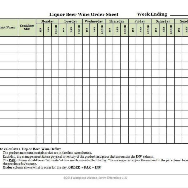 Liquor Inventory Spreadsheet Excel And Bar Inventory Spreadsheet In in Beer Inventory ...