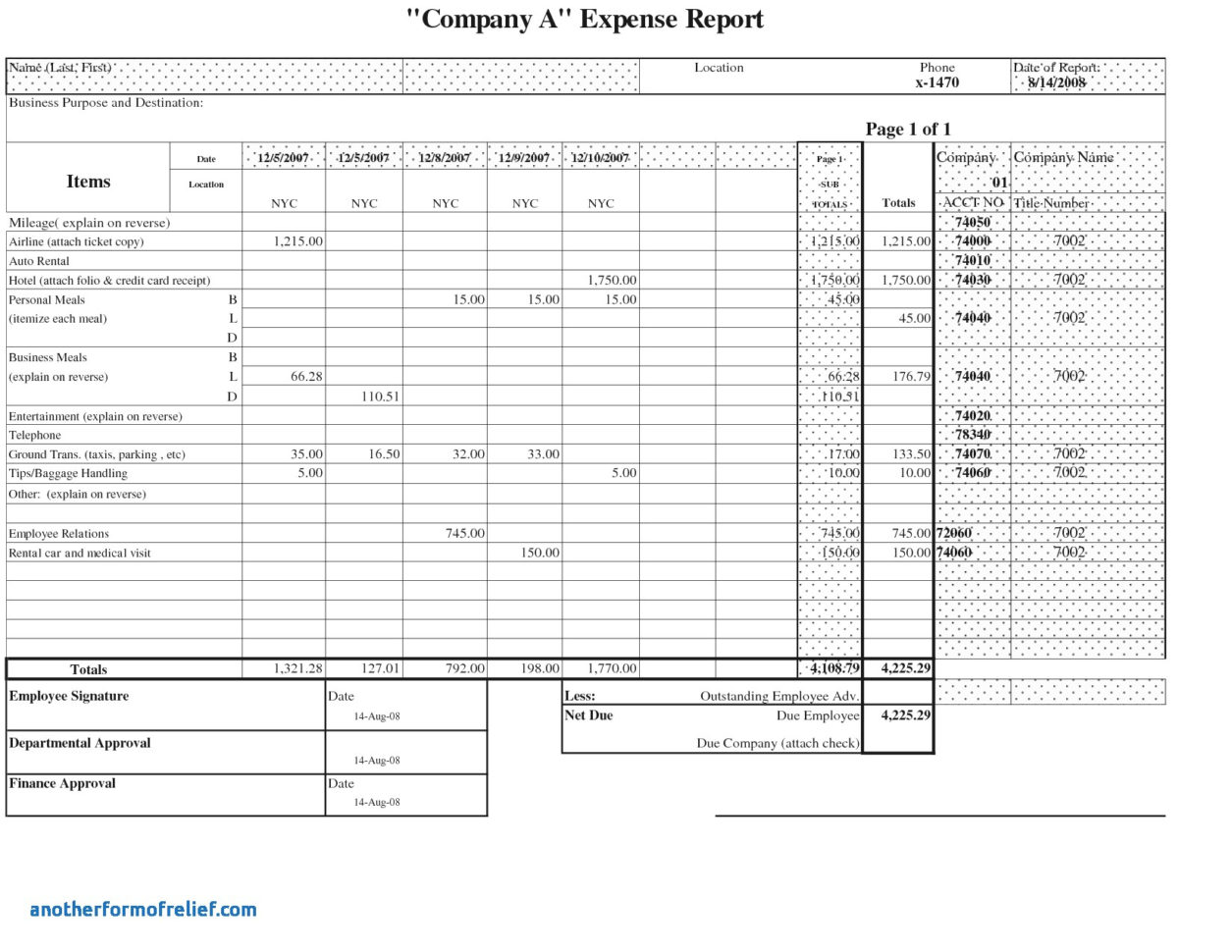Microsoft Word Expense Report Template New Expense Report Template ...