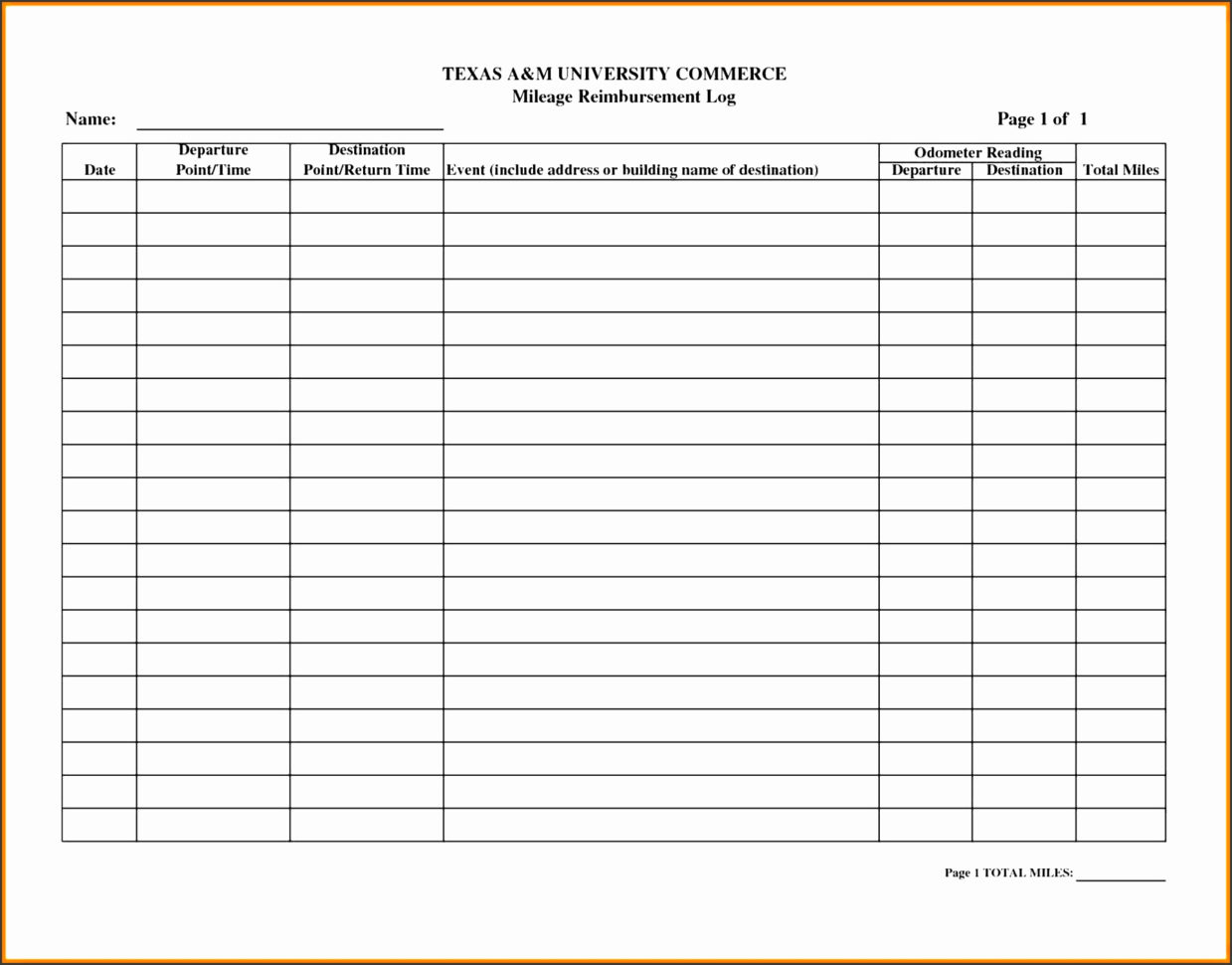 Mileage Spreadsheet For Irs Best Of Free Irs Mileage Log Template 