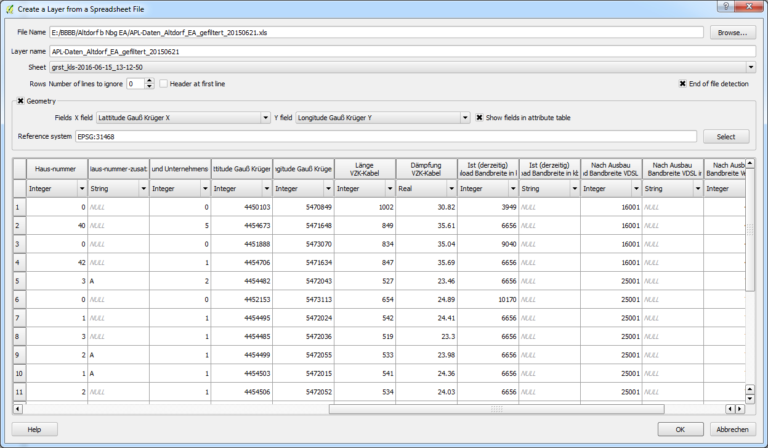 Qgis Create Layer From Spreadsheet File Spreadsheet Layer Plugin And — Db