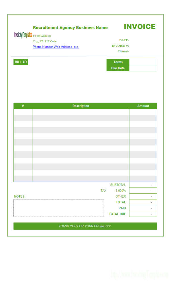 Recruitment Agency Invoice Template to Job Invoice Template — db-excel.com