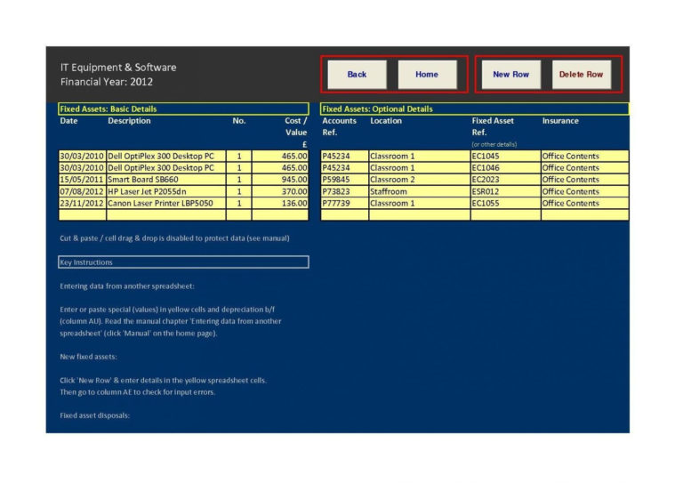 Sample Asset Tracking Spreadsheet List Template Excel Example Of in ...