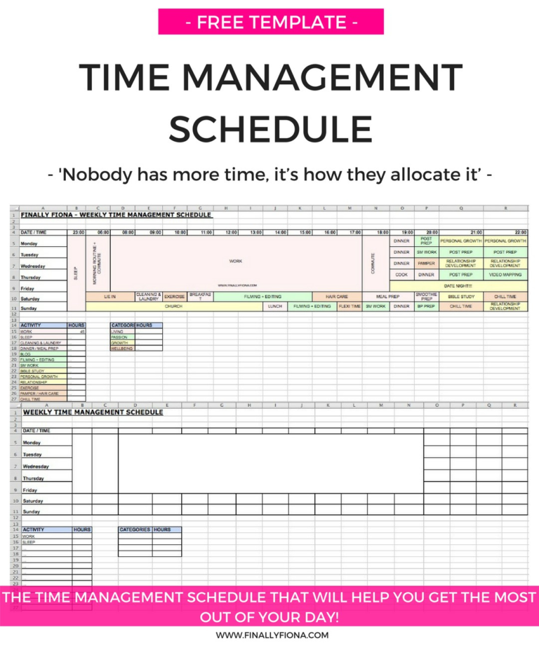 Time Management Charts Templates — db-excel.com