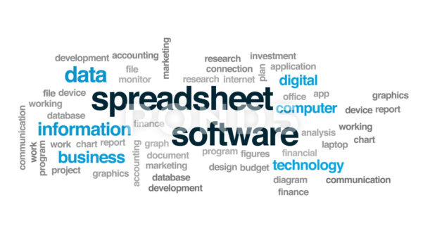 Spreadsheet Software Animated Word Cloud, Text Design Animation with ...