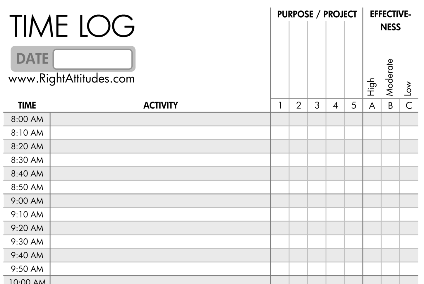 Time Management Sheets Template — db-excel.com