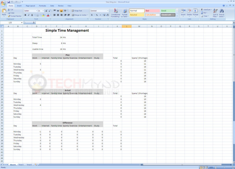Time Management Excel Template — db-excel.com