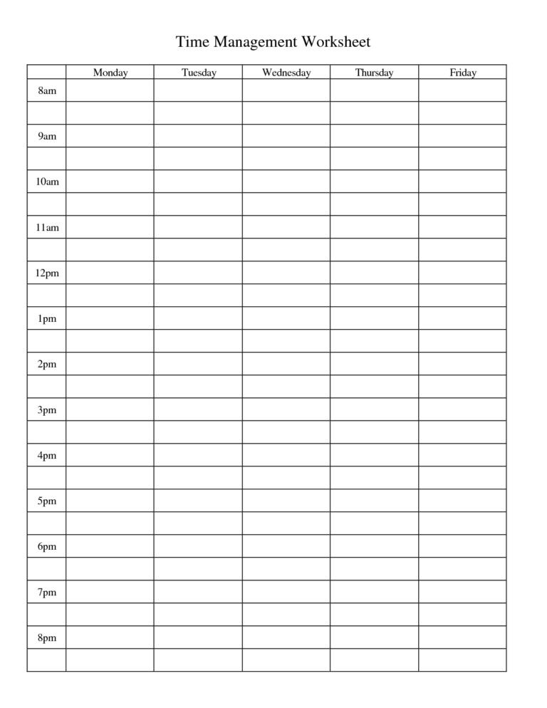 Time Management Sheets Template — db-excel.com