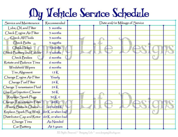 Truck Maintenance Spreadsheet And Free Vehicle Maintenance Log and Auto ...