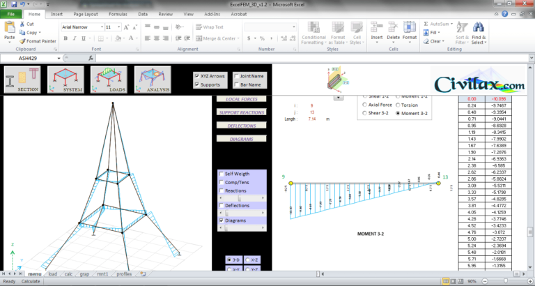 3D Spreadsheet intended for Spreadsheet For Analysis 3D Frames Fem — db-excel.com