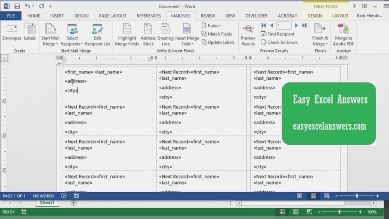 Address Label Spreadsheet Db excel
