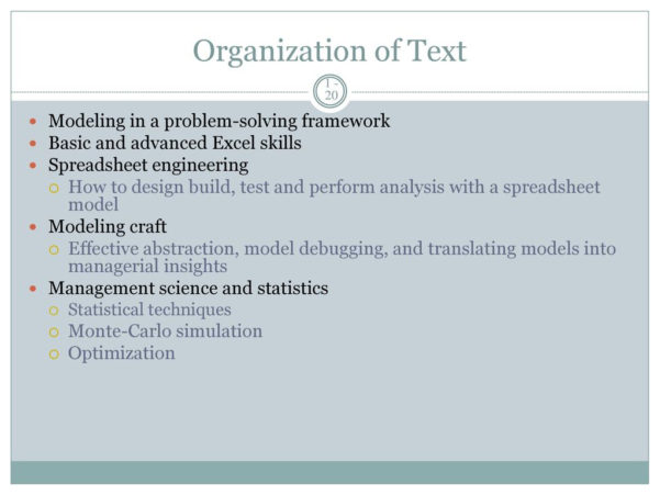 Advanced Spreadsheet Modeling with regard to Management Science: The ...