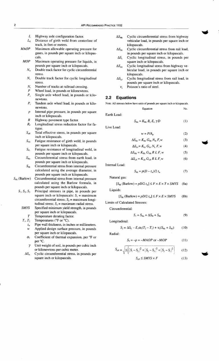 Api 1102 Calculation Spreadsheet for Api 1102 Pipelines Crossing ...
