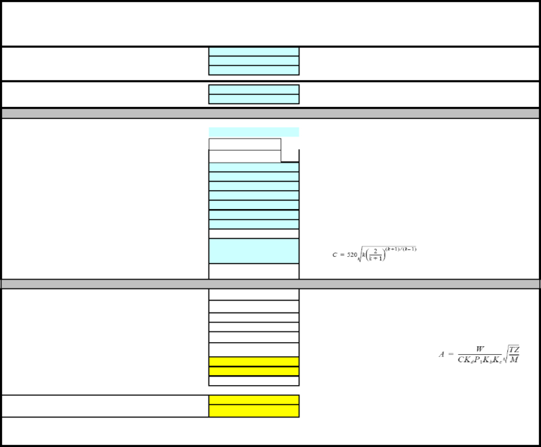 Api 520 Psv Sizing Spreadsheet with Psv Pressure Safety Valve Sizing ...