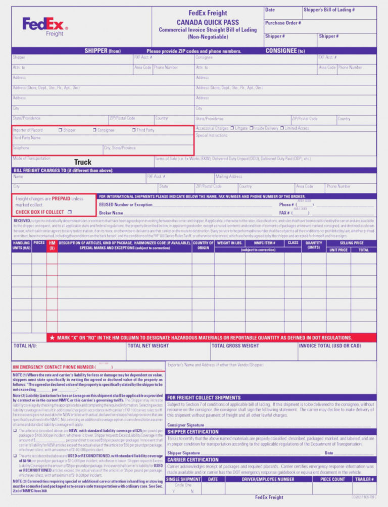 Area Code Spreadsheet within Bill Of Lading Template Excel 2018 Free New Lovely Straight Short ...
