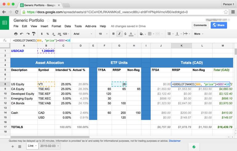 Asset Allocation Spreadsheet inside Asset Allocation Spreadsheet With ...