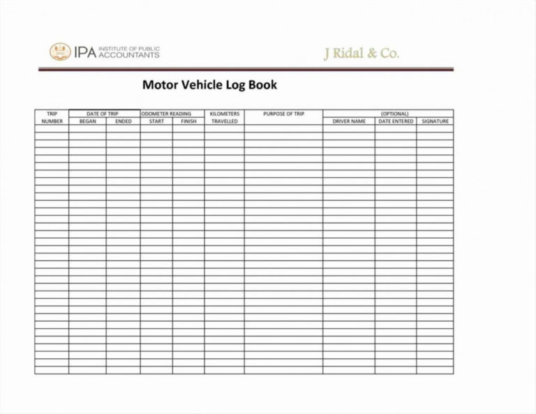 Ato Vehicle Log Book Spreadsheet — db-excel.com